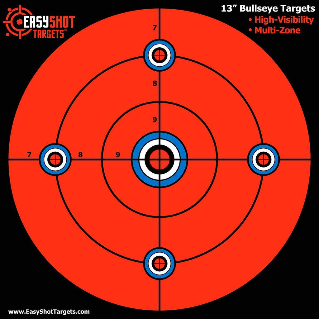 100 Pack - Red - 13" Bullseye Targets - Paper Shooting Targets
